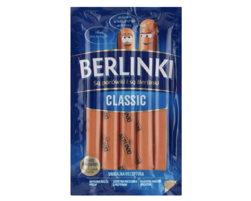 Pork Wieners Classic BERLINKI 250g.