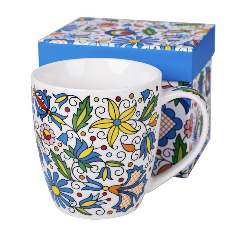 STEFANIA' MUG IN A DECORATIVE BOX 390ML - KASHUBIAN PATTERN