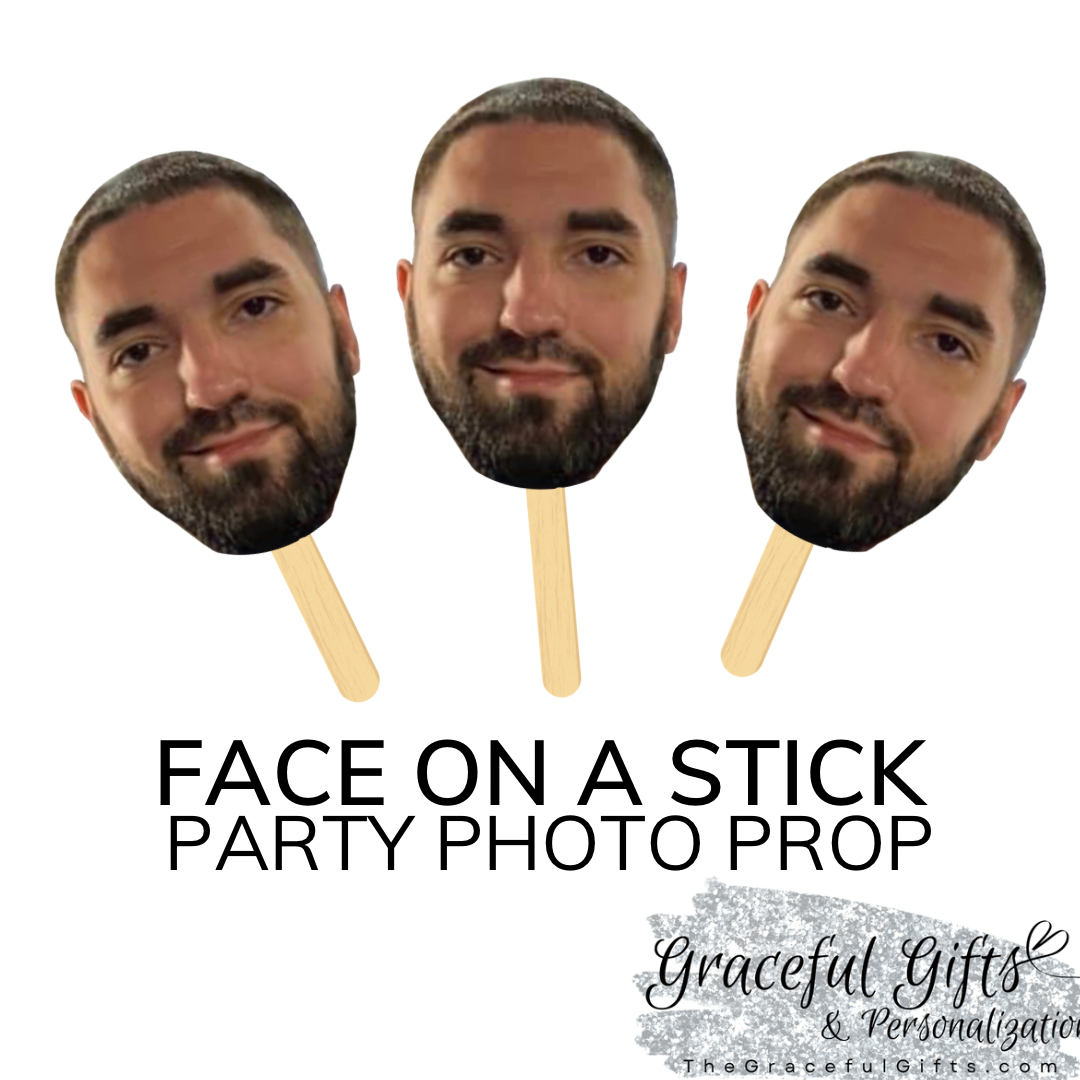 FACE ON A STICK PARTY PROP