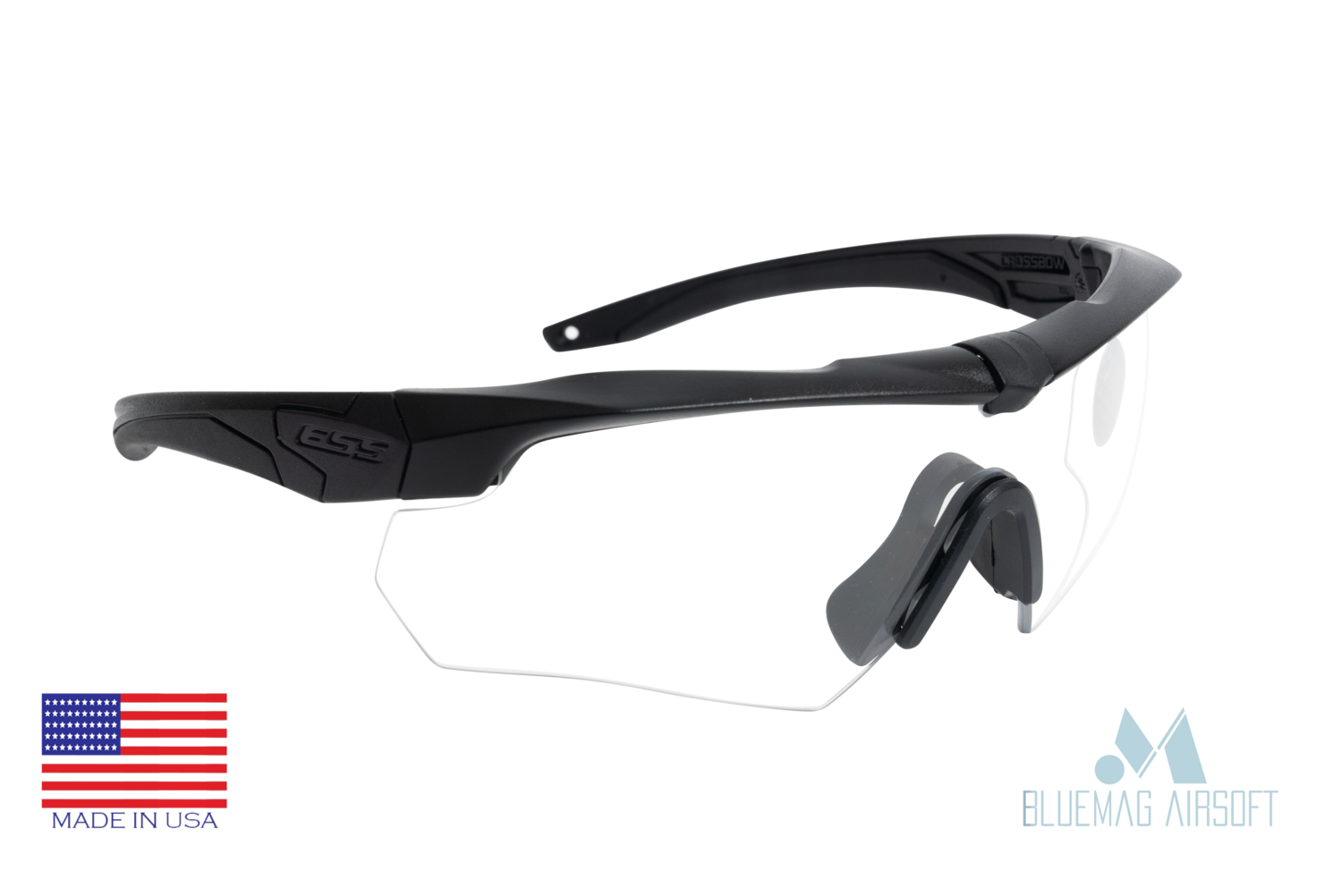 ESS Crossbow Suppressor ONE Ballistic Eye Protection Black, Clear Lenses