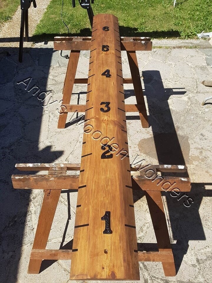 Height Ruler, reclaimed timber.