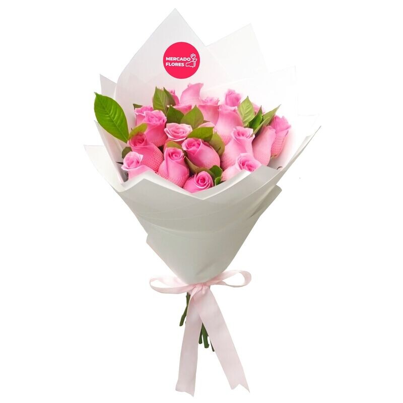 RAMO CON 20 ROSAS PREMIUM Y VERDES SELECTOS