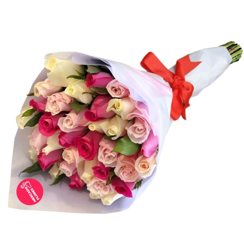 Ramo de 36 Rosas Premium Tonos Rosados | Delivery en Lima y Callao ...