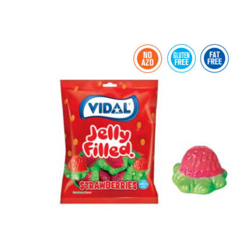 VIDAL JELLY FILLED STRAWBERRIES WITH CREAM (85 GR)