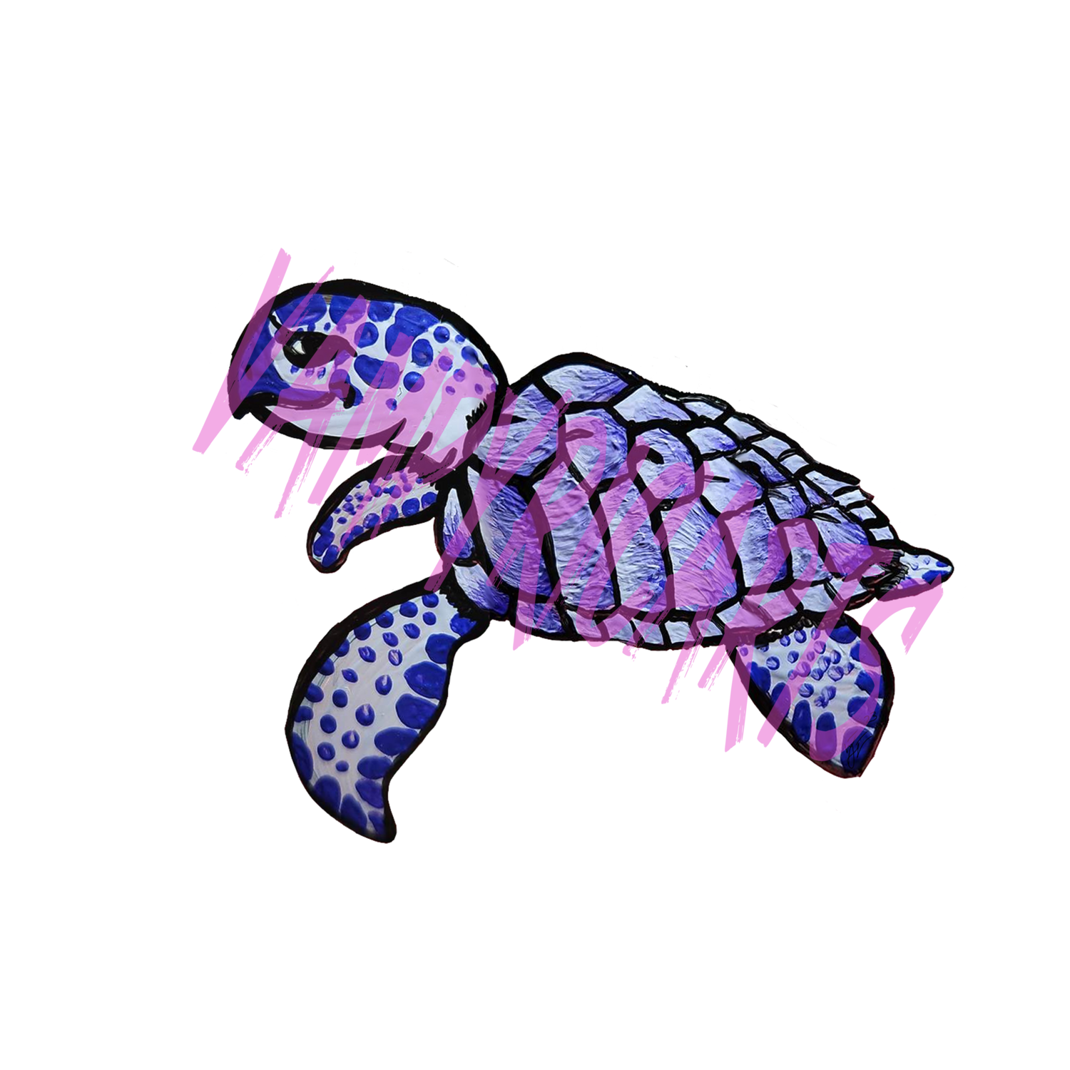 Painted Purple Sea Turtle