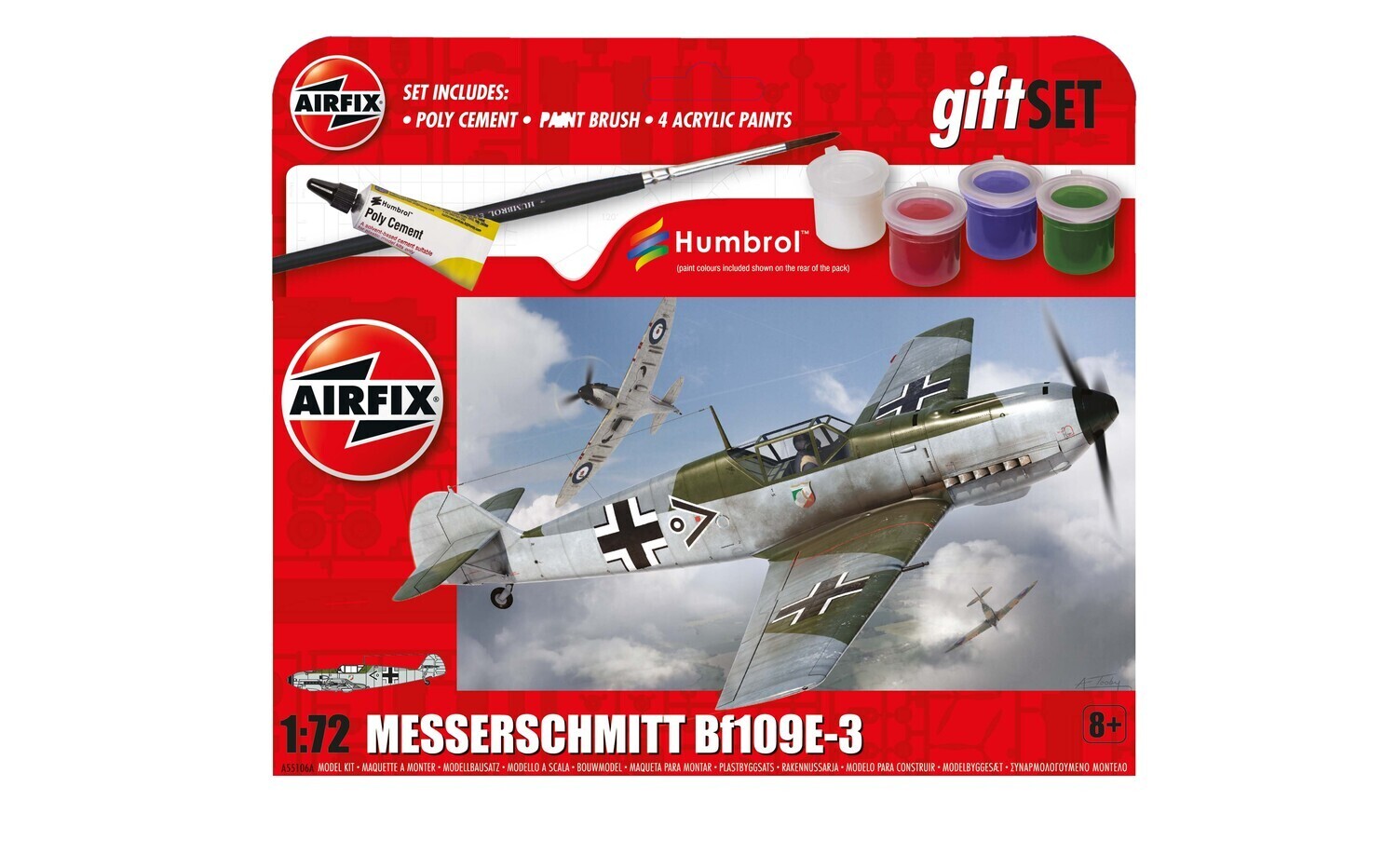 Airfix A55106A Hanging Gift Set - Messerschmitt Bf109E-3 1:72 Scale ...