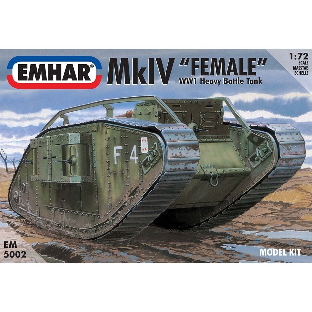 EMHAR No 5002 Mk IV 'Female' WWI Heavy Battle Tank 1:72 Scale Plastic ...