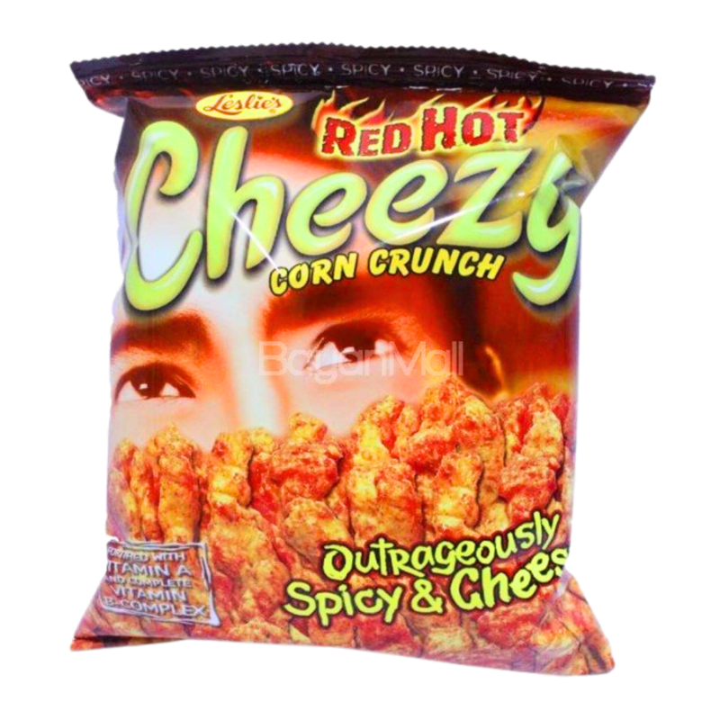 Leslie Cheezy Corn Crunch Outrageously Spicy & Cheesy