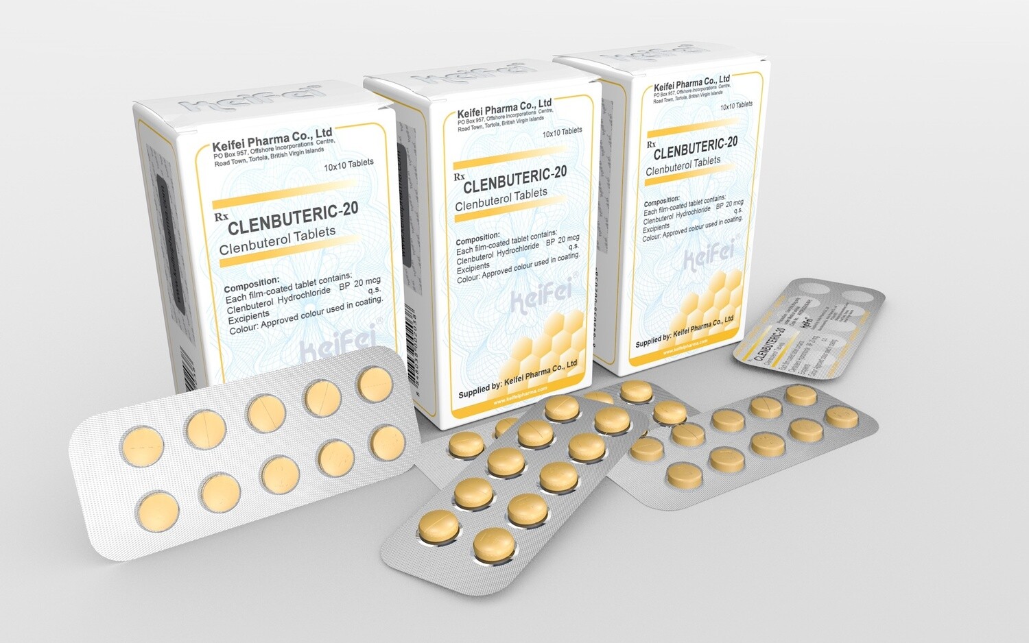 Keifei Pharma Clenbuteric-20 x 100 Tablets