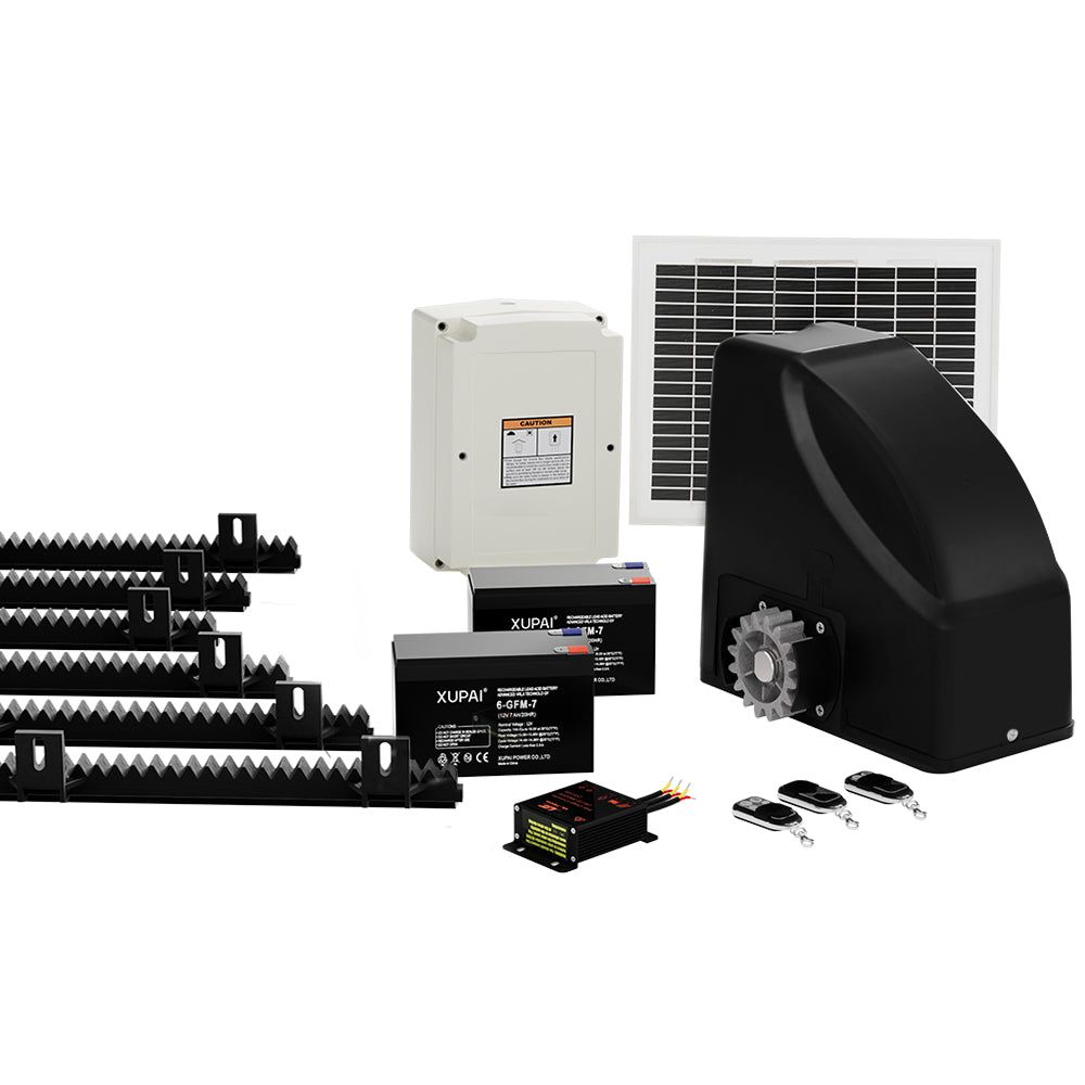 Lockmaster Automatic Sliding Gate Opener Kit 10W Solar Panel Electric ...