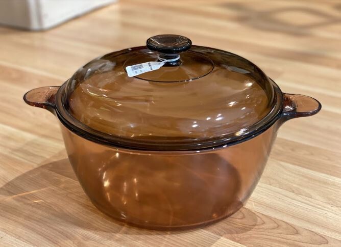 Pyrex smoked glass casserole dish