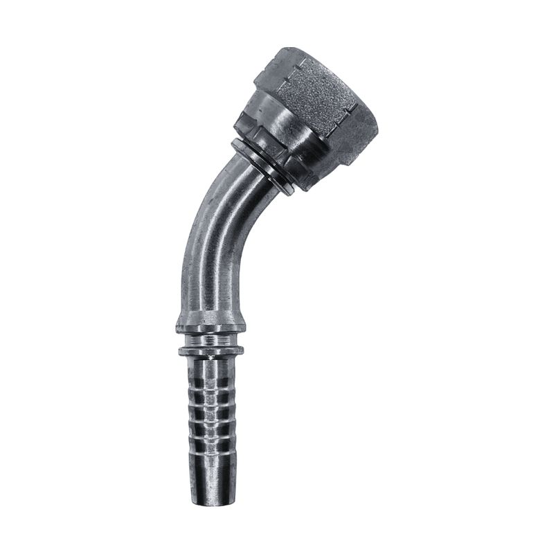 Two piece Crimp-on Hydraulic Hosetails in Straight 45° & 90°