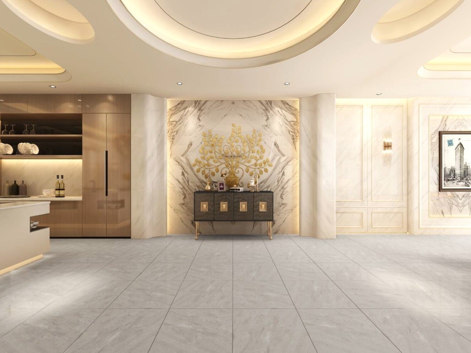 24” x 24” | Slate Tile, Off White, Rustic light Grey, 4