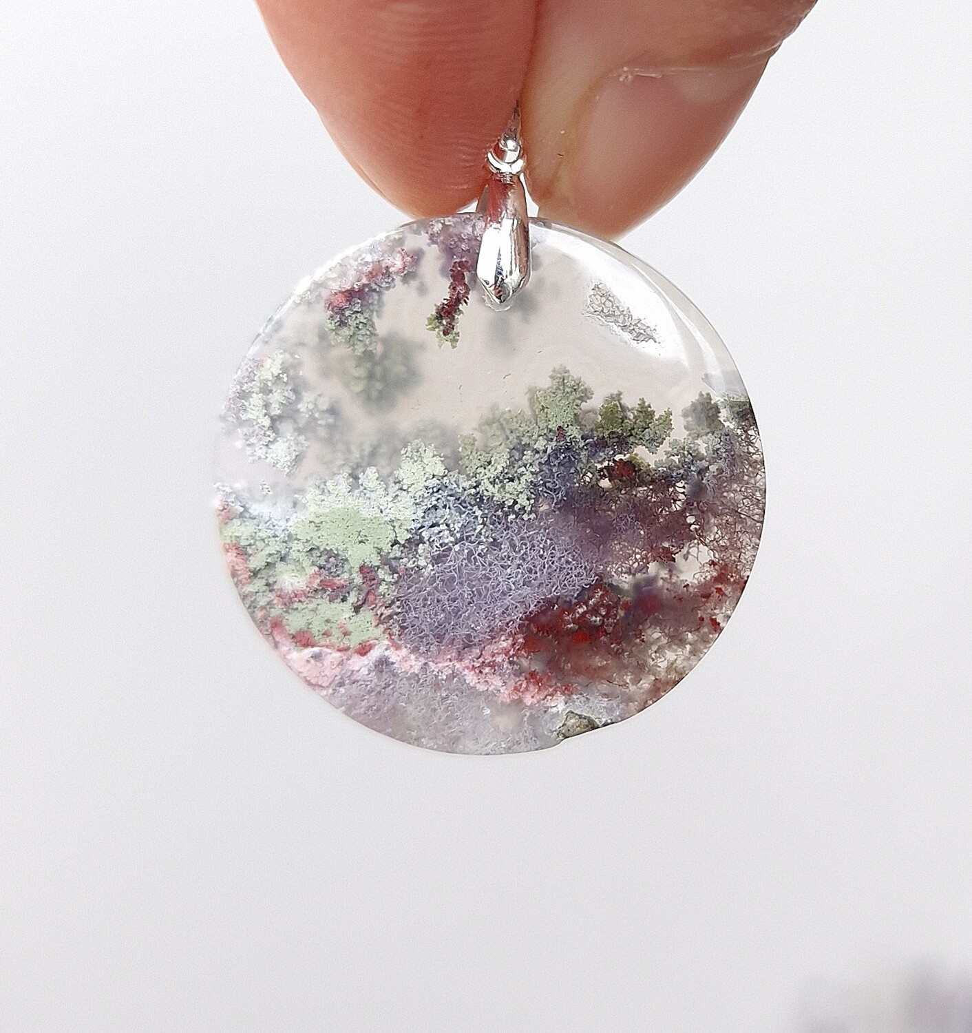 Agate Mousse Paysage Ronde n°2