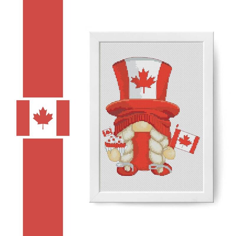 Canada day, Gnome cross stitch