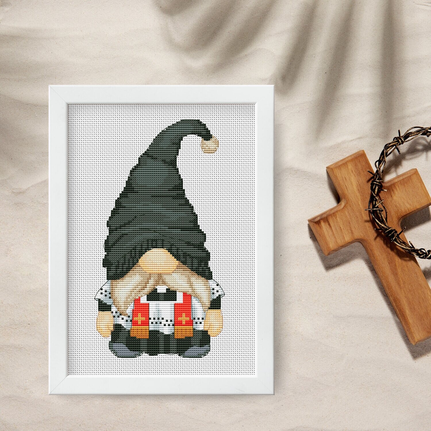 Cross stitch pattern Catholic priest