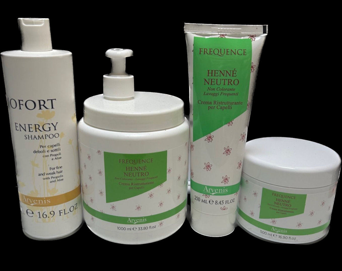 KIT BIOFORT CON CREMA HENNE' NEUTRO 250 ML,500ML,KG,PIU' SHAMPOO ENERGY ...