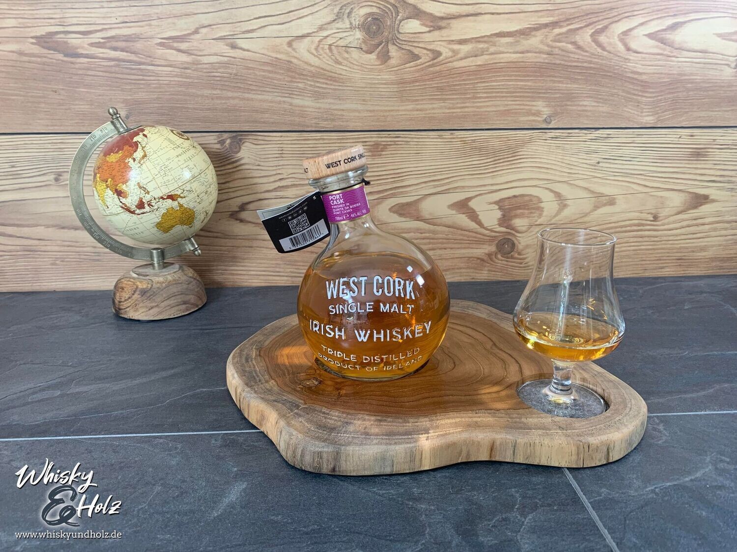 Single Dram Board - Teak Baumscheibe - für eine Personen - Whisky-Board
