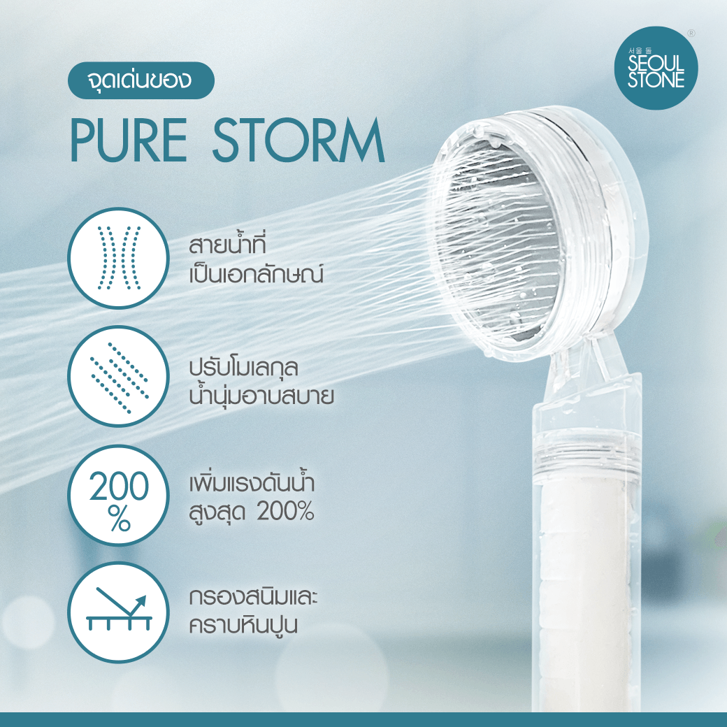 ฝักบัวเกาหลีกรองน้ำของแท้ Seoul Stone