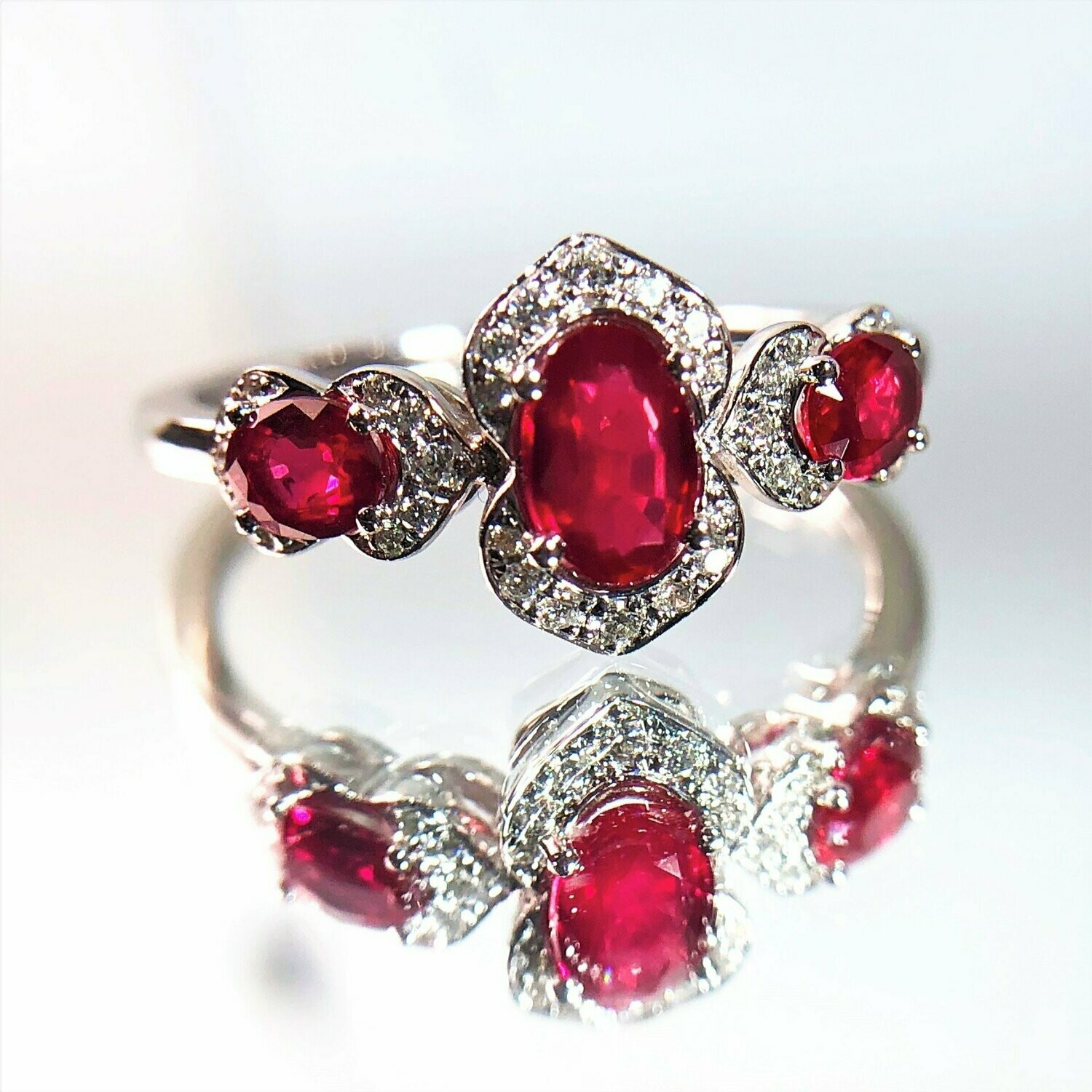 23990518 14k White Gold Ruby & Diamond Ring