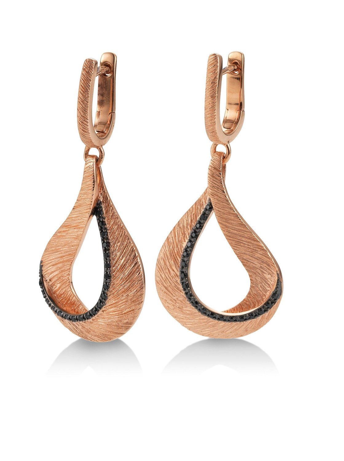 Breuning 06/60814 Rose Gold over Sterling Silver Dangle Earrings with ...