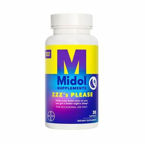 ( 30) Midol Supplements ZZZ’s Please, 1 mg Melatonin Capsule, Sleep ...