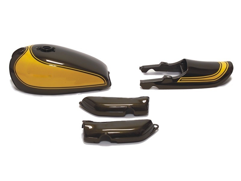 Kawasaki Z1 Painted Set Candy Yellow (Lemon) Tank, side covers & tail piece