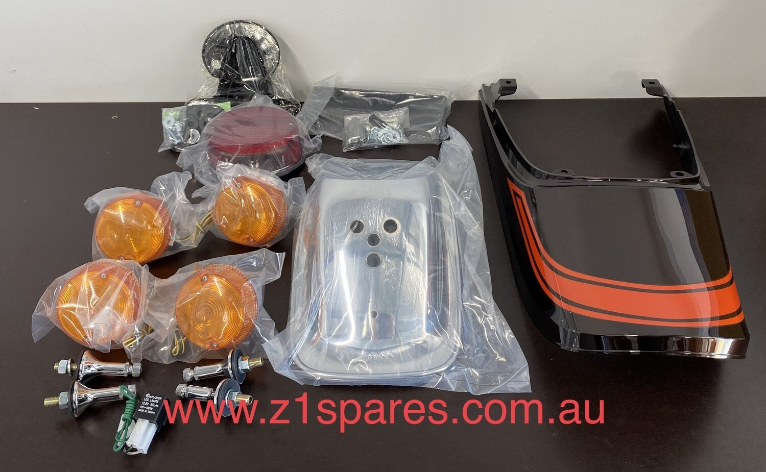 Z900RS Chrome Rear Guard Kit with Tail Light and Indicators