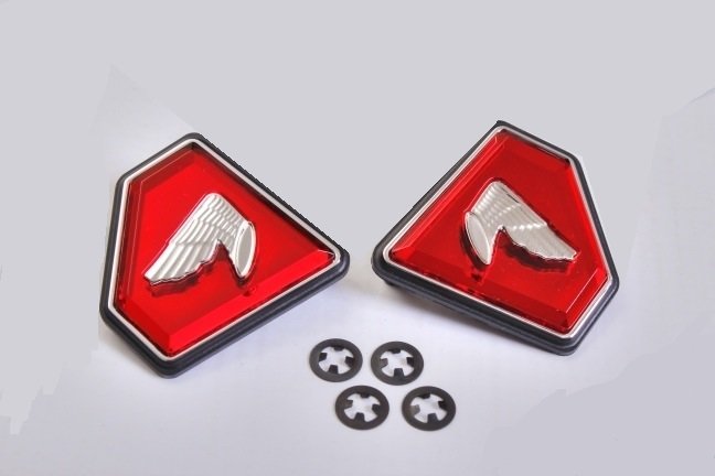 Honda CB750 Side Cover Emblem Diamond Red X 2