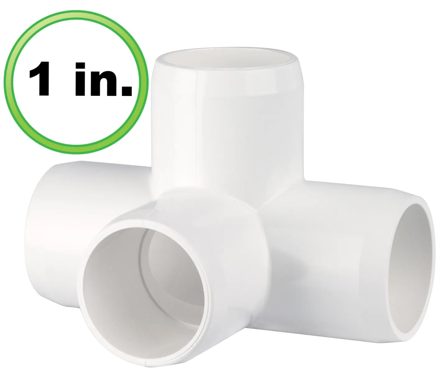 4 Way Tee (1 inch) - Furniture Grade PVC Side Outlet Tee