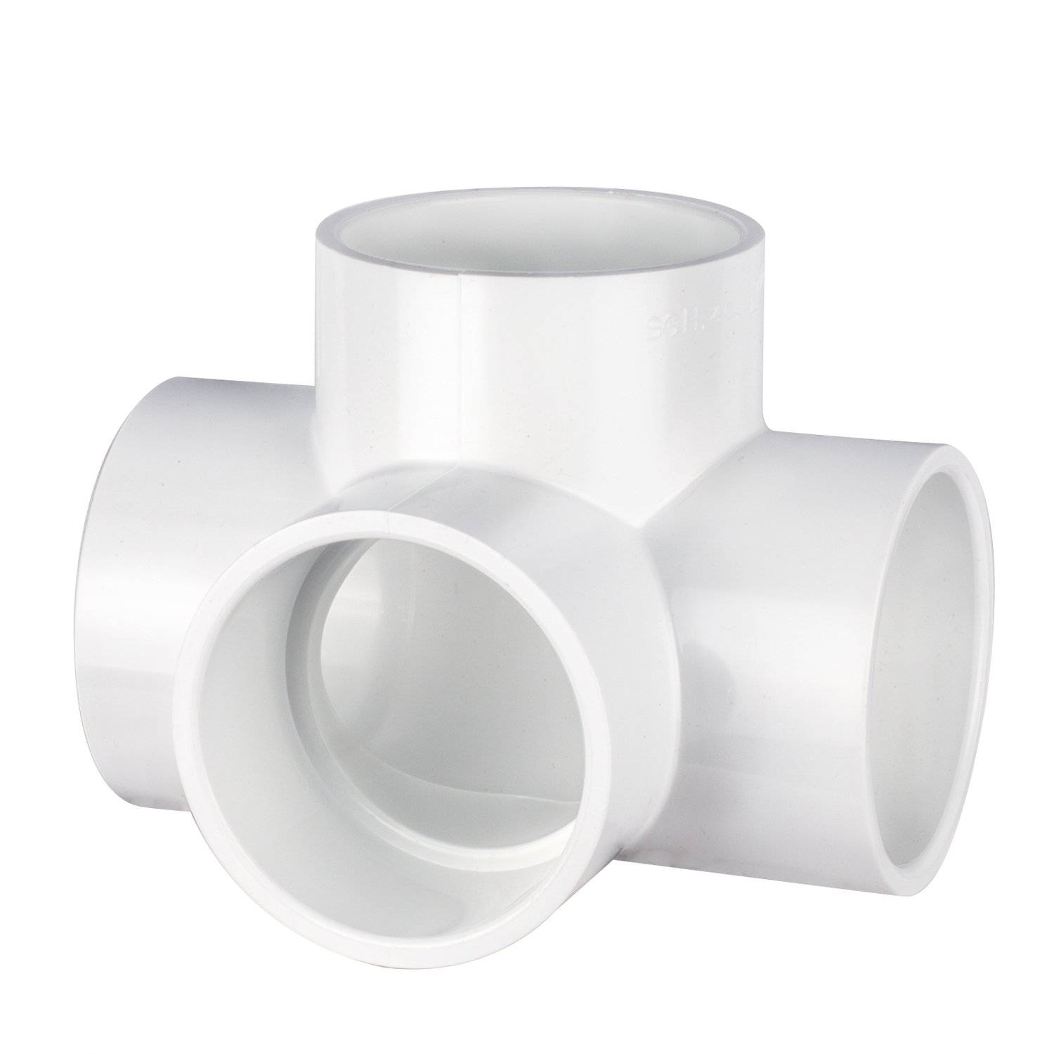 4 Way PVC Side Outlet Tee - Plumbing Grade
