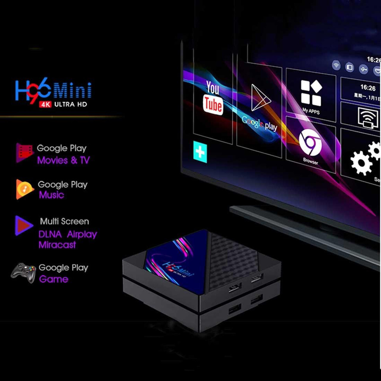 H96 Mini 4k Ultra HD Smart Box