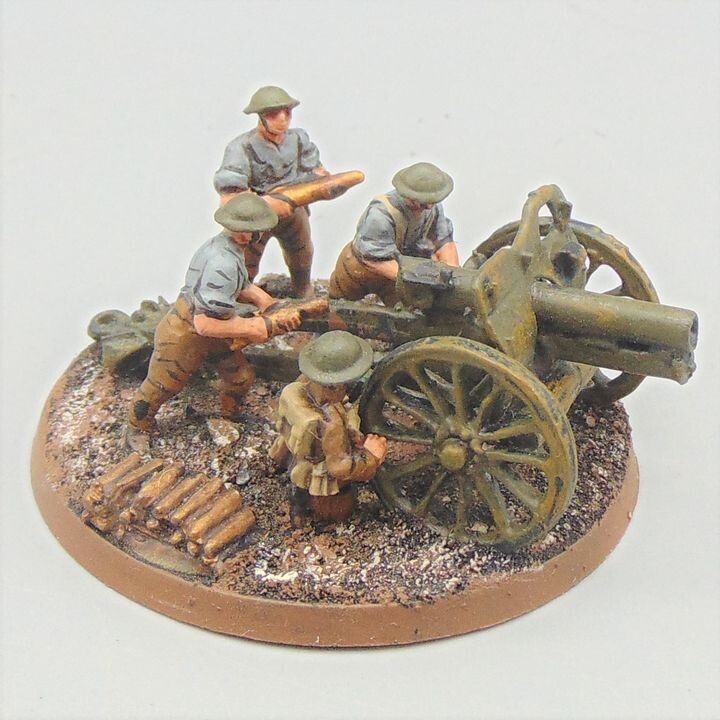 Grade D - Early War Miniatures - WW1 - British 4.5" Howitzer & Crew