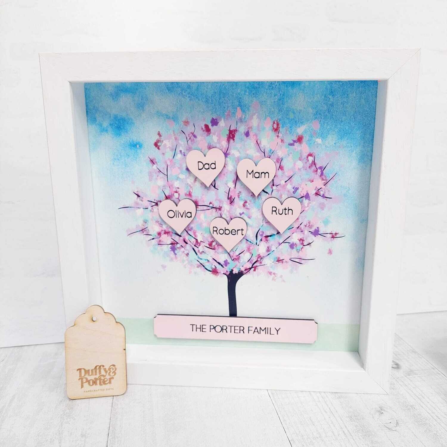 Family Tree Frame Pink