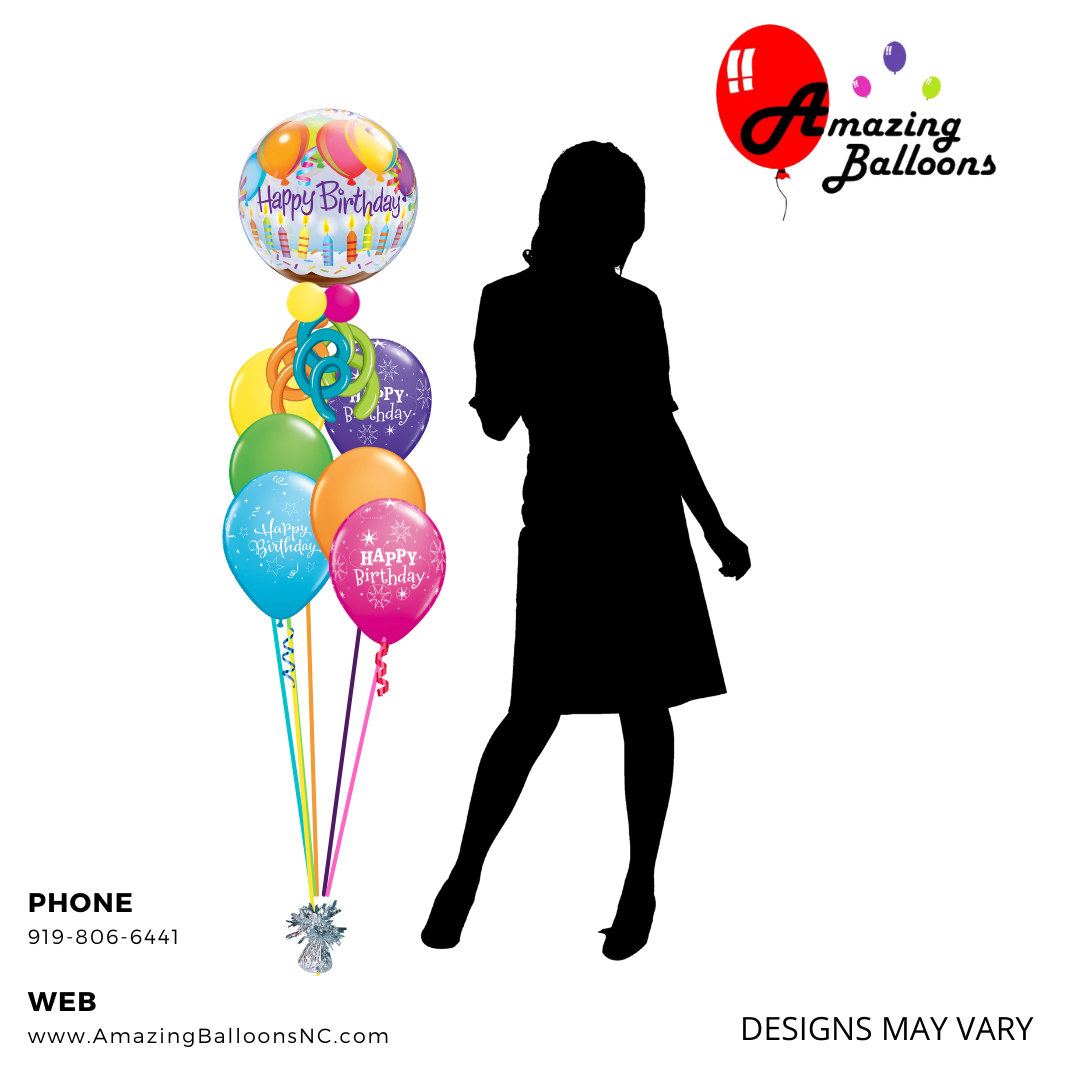 Birthday Bubble Balloon Bouquet Bright Colors