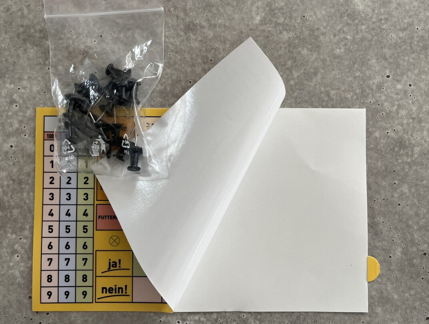 Aufkleber der Pin-Stock-Karte mit Pins