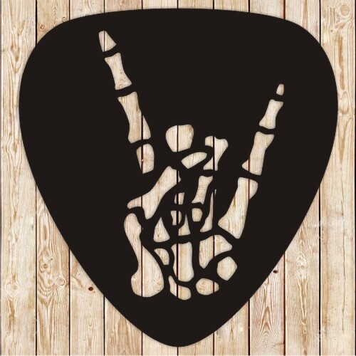 Skeleton Hand 'Rock on' Pick Vector Cutting File