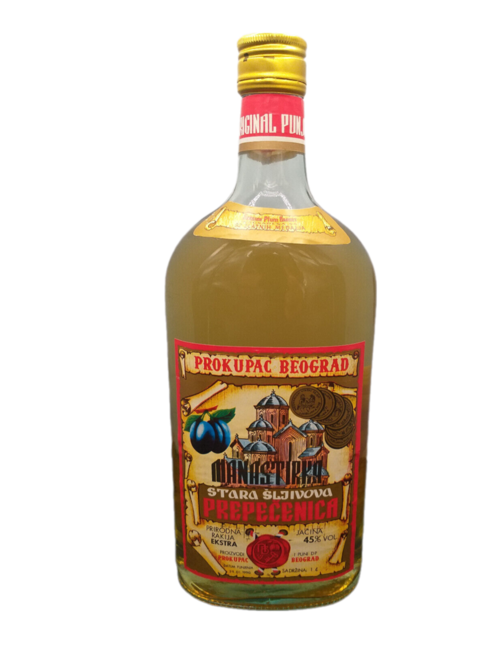 Manastirka Prepecenica Stara Sljivova 45% VOL. (1x1,0ltr.) Beograd 29. ...