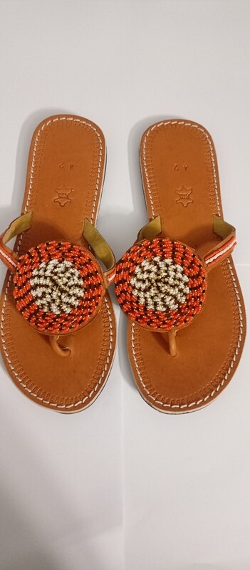 Afro Essential Hand-Beaded Slippers