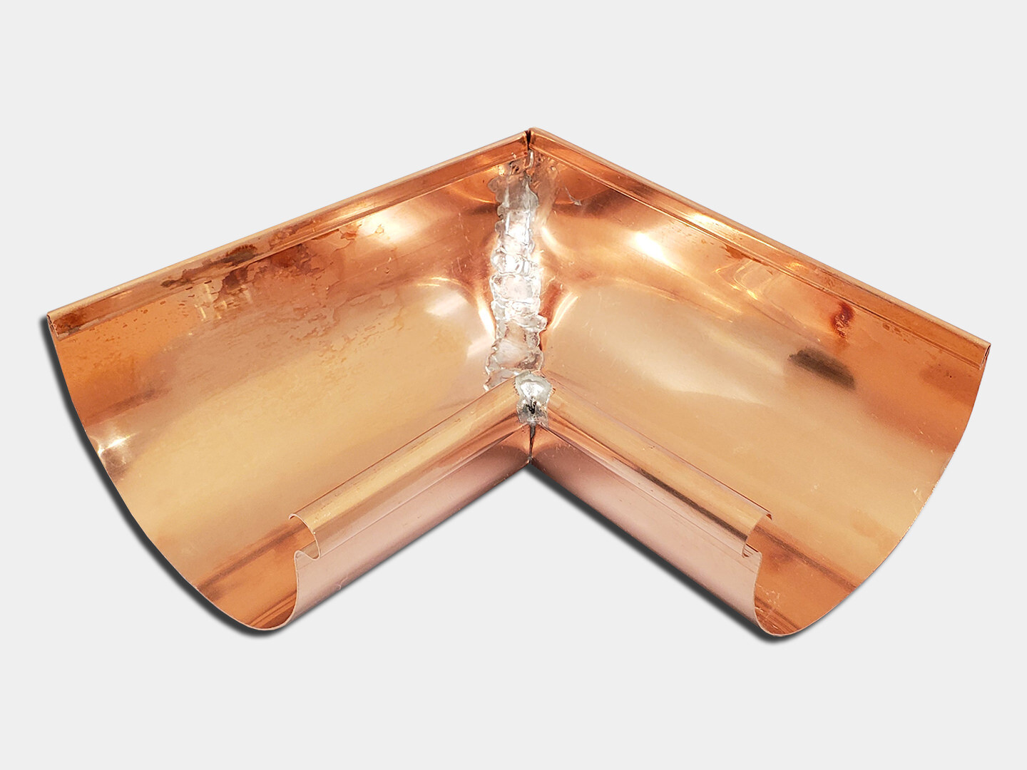 Copper Half Round Gutter Inside Miter