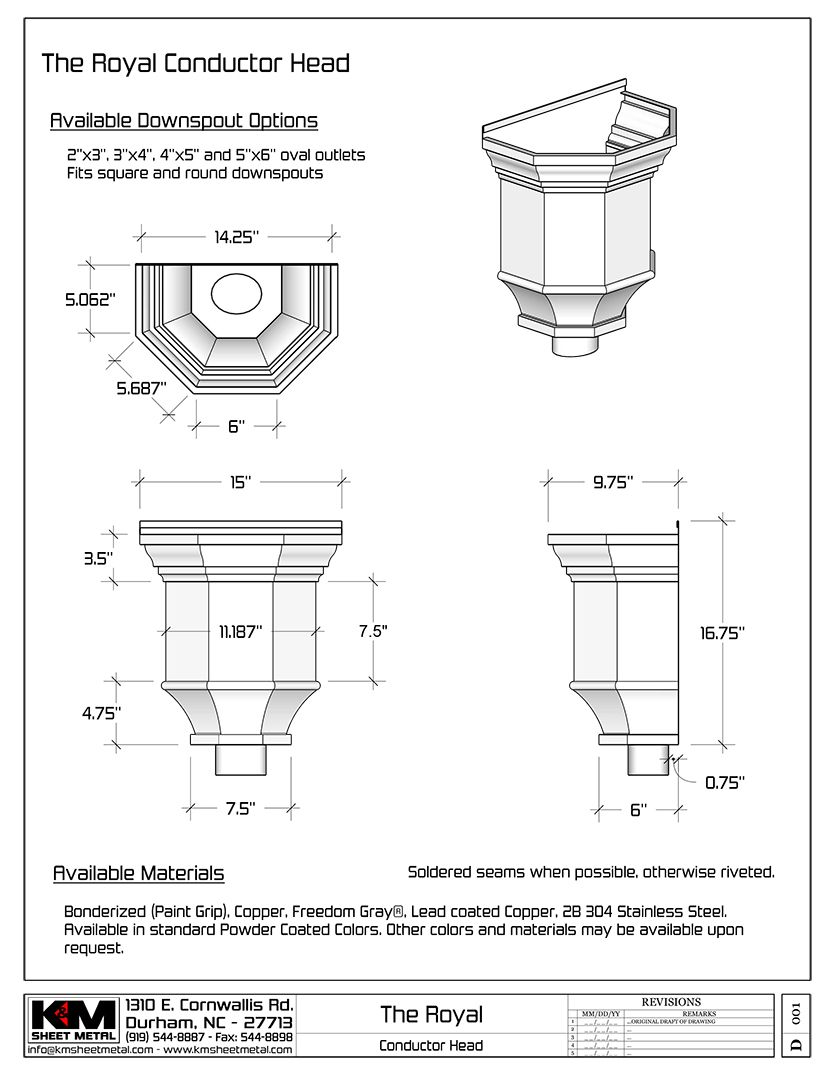 Downspout Conductor Head Detail Screen Rainware New Castle Metal