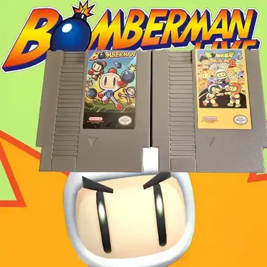 Bomberman 1 & 2 - NES Game Cartridges