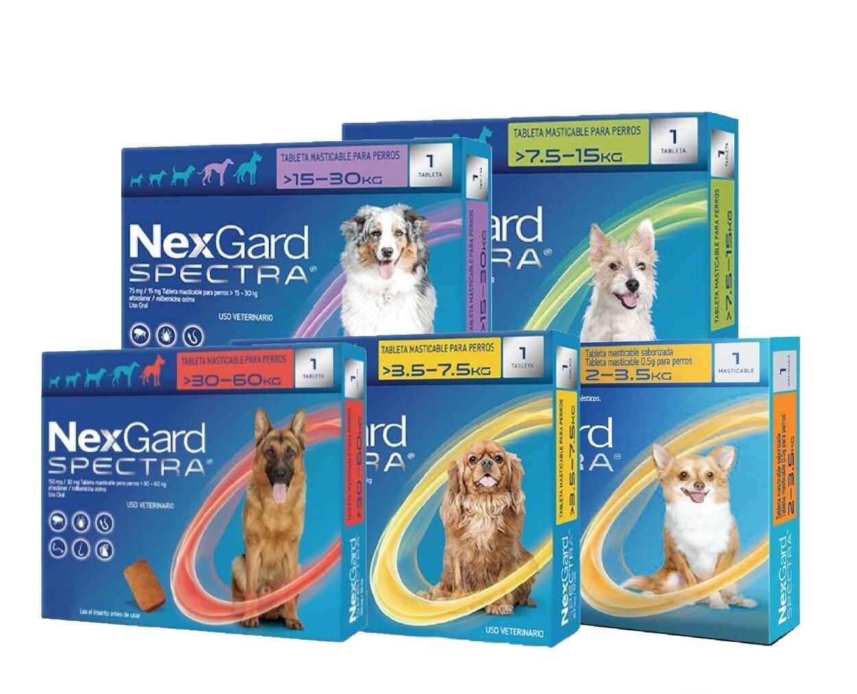 NEXGARD SPECTRA ANTIPARASITARIO INTERNO Y EXTERNO