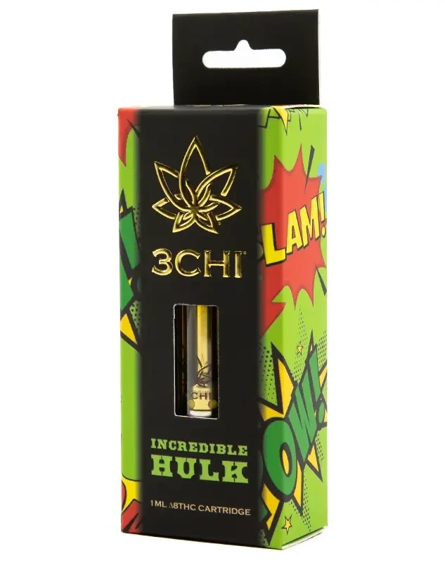 3Chi: Incredible Hulk Sativa Hybrid Delta 8 THC Vape Cartridge 1g ...