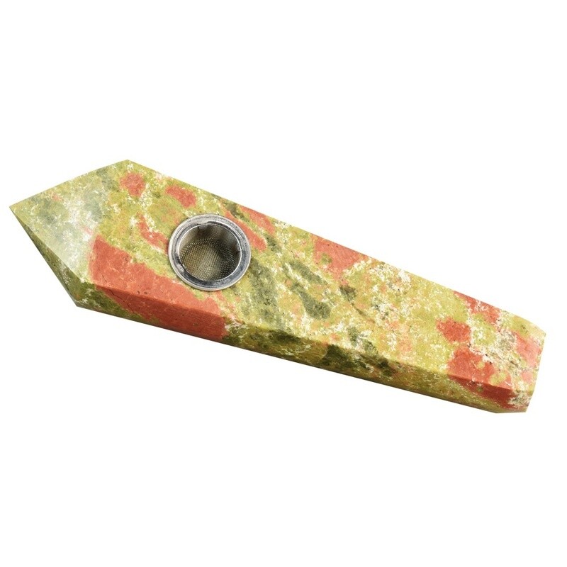 GEMSTONE HAND PIPE - 4" / Unakite - The Terpene Trio: Sativa, Indica ...