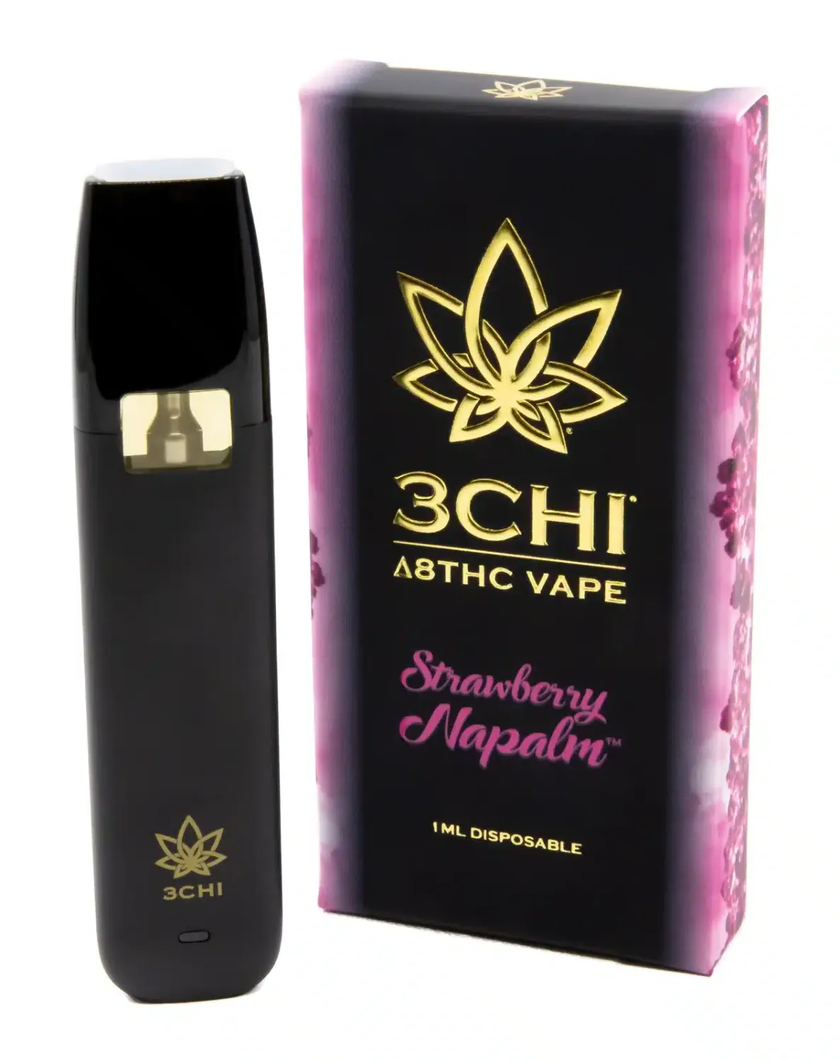 3Chi: Strawberry Napalm Indica Delta 8 THC 1g Disposable Vape Pens ...