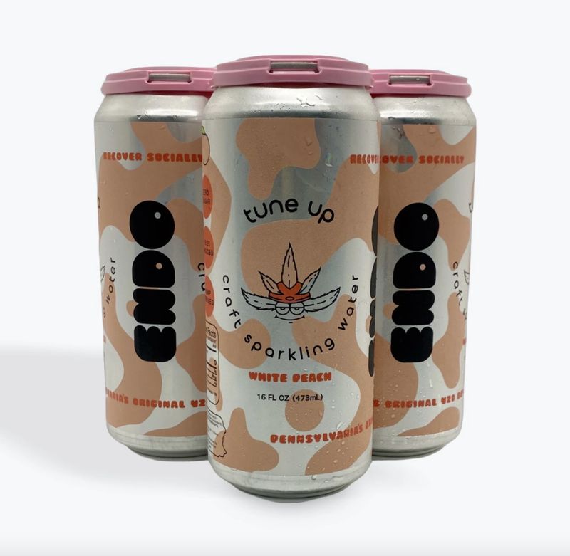 Endo White Peach 16oz CBD:THC Tune Up Sparkling Water (4-pack ...