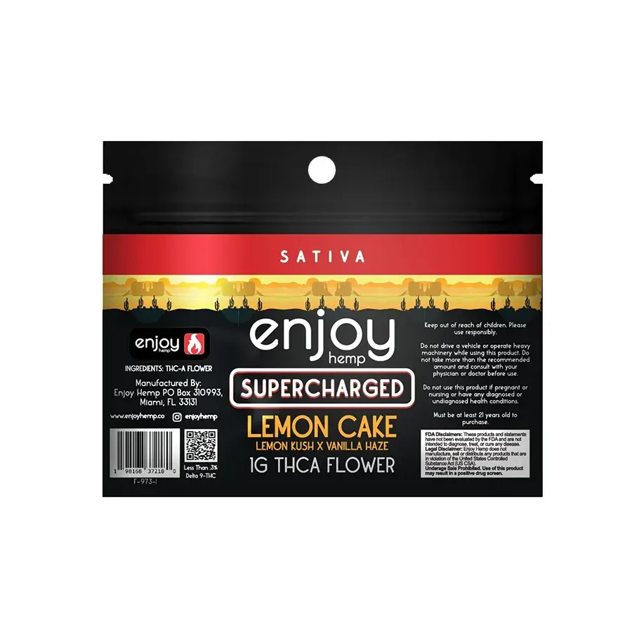 Enjoy: Supercharged 1g THCa Flower - Lemon Cake Sativa - Online Cannabis Store | Delta 8 Online ...