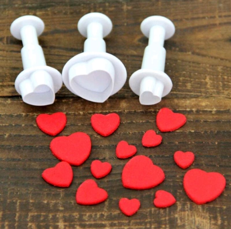 Heart plunger cutters 3pcs