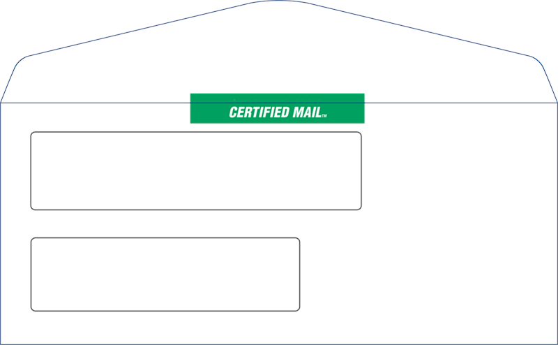 10 DOUBLE WINDOW CERTIFIED MAIL ENVELOPES 10-double-window-certified-mail-envelopes